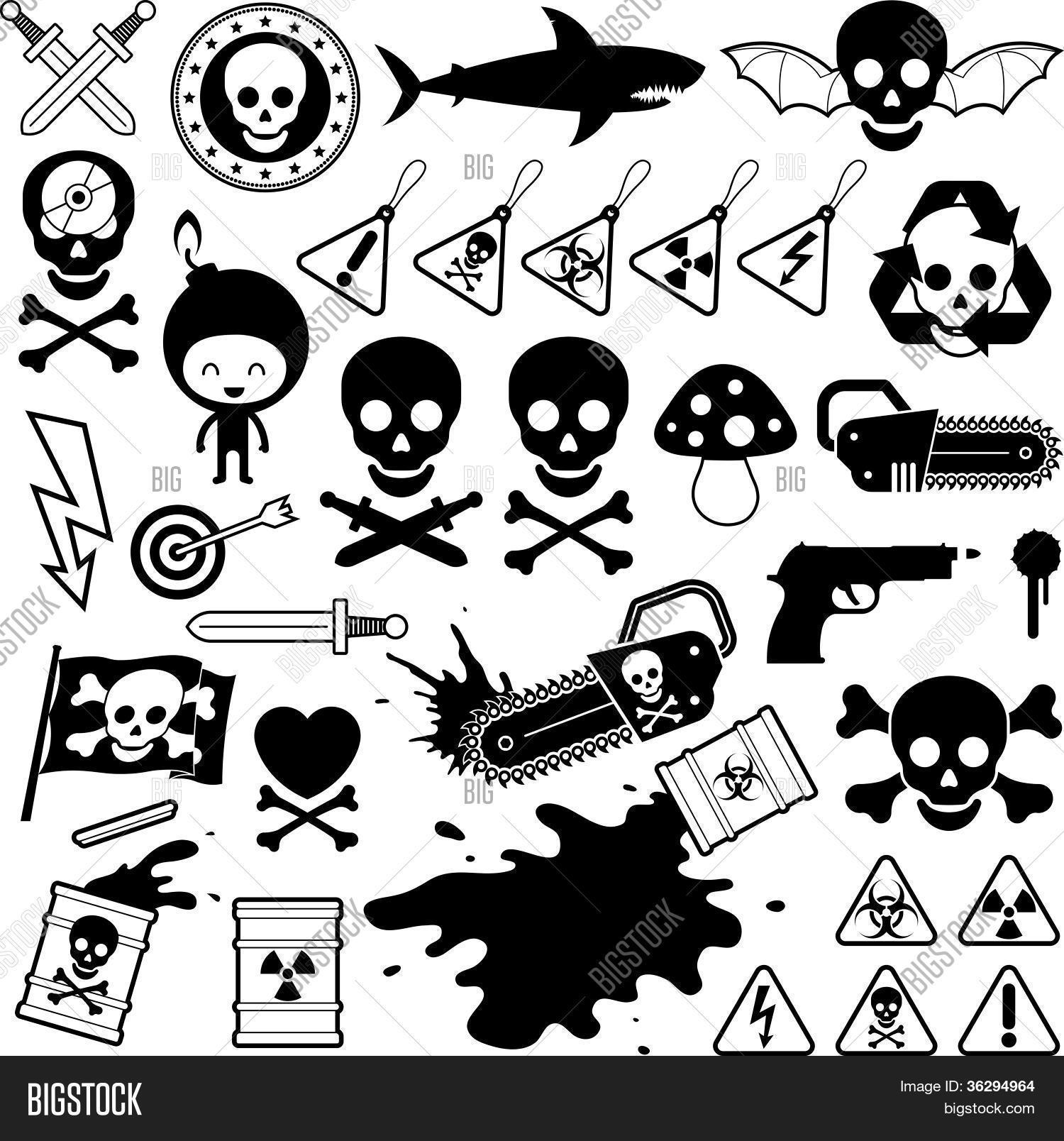 Set Danger Skull Vector & Photo (Free Trial) | Bigstock