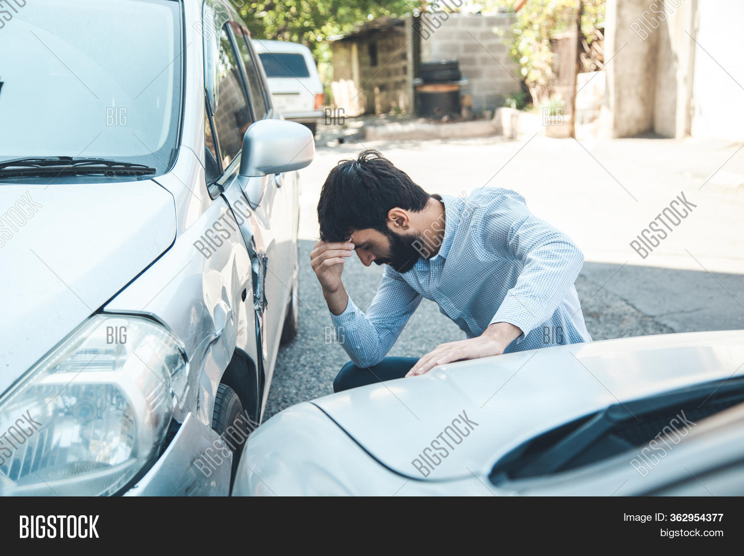 Sad Man Car Crash Image & Photo (Free Trial) | Bigstock