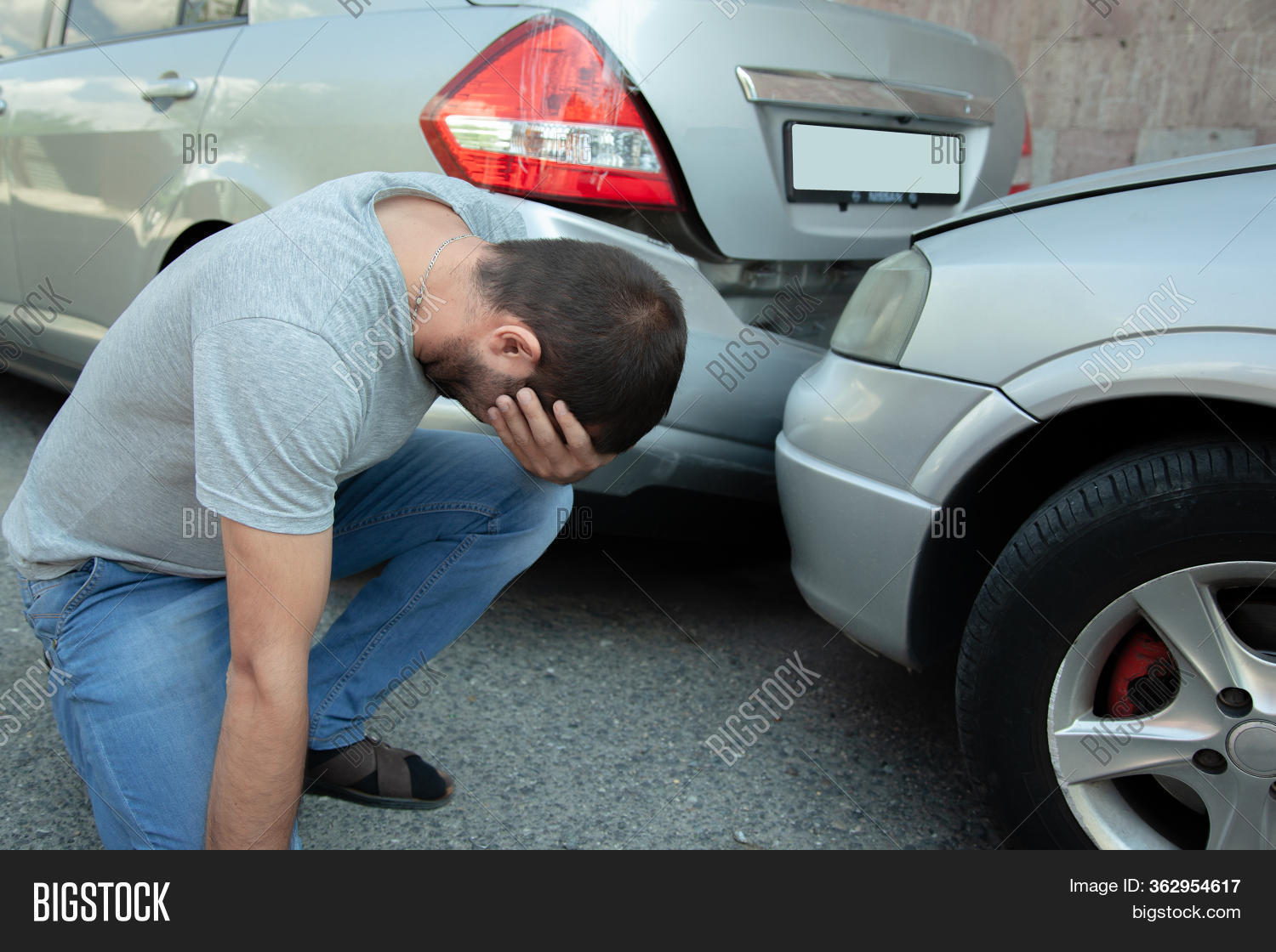 Sad Man Car Crash Image & Photo (Free Trial) | Bigstock