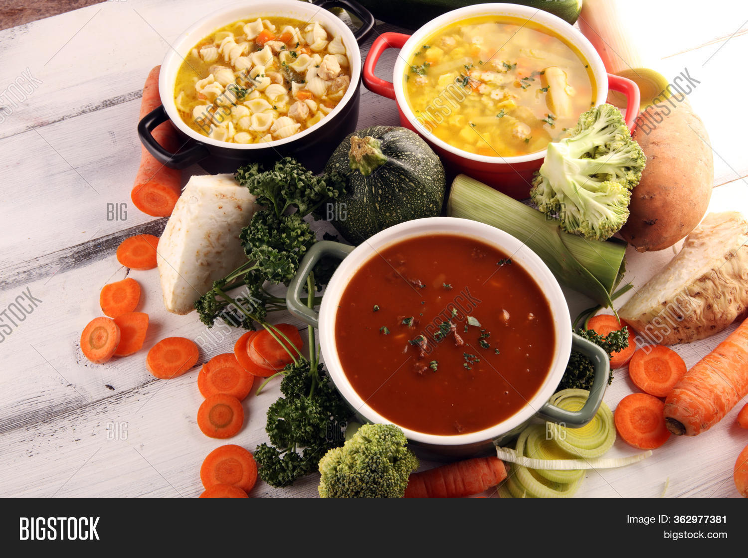 Set Three Soups Image & Photo (Free Trial) | Bigstock