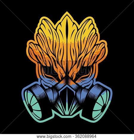 Gas Mask Monster Wood Vector & Photo (Free Trial) | Bigstock