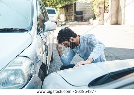 Sad Man Car Crash Image & Photo (Free Trial) | Bigstock