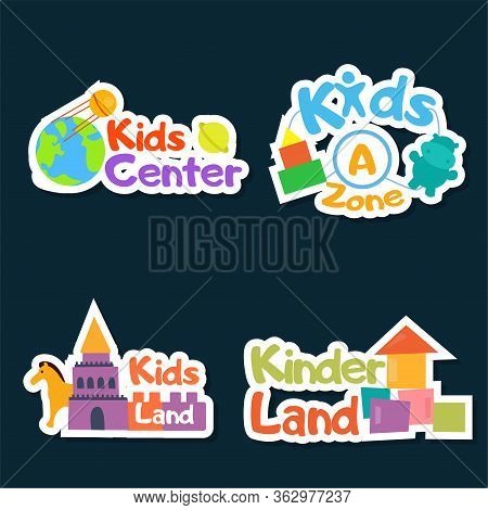 Kids Logo Vector Set Vector & Photo (Free Trial) | Bigstock