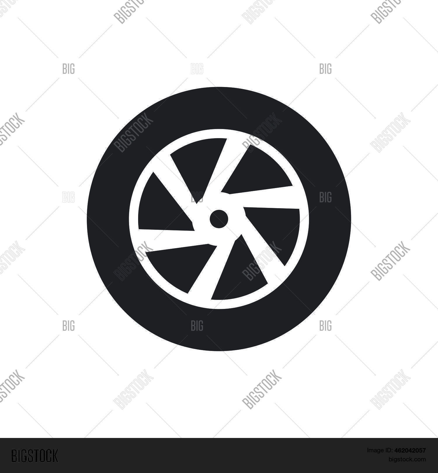 Tire Wheel Icon Vector & Photo (Free Trial) | Bigstock