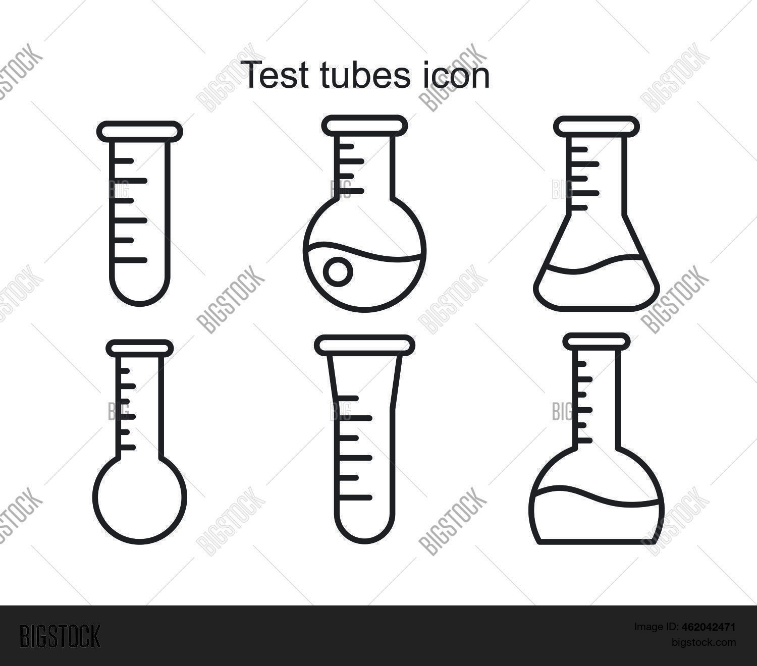Test Tubes Icon Vector & Photo (Free Trial) | Bigstock