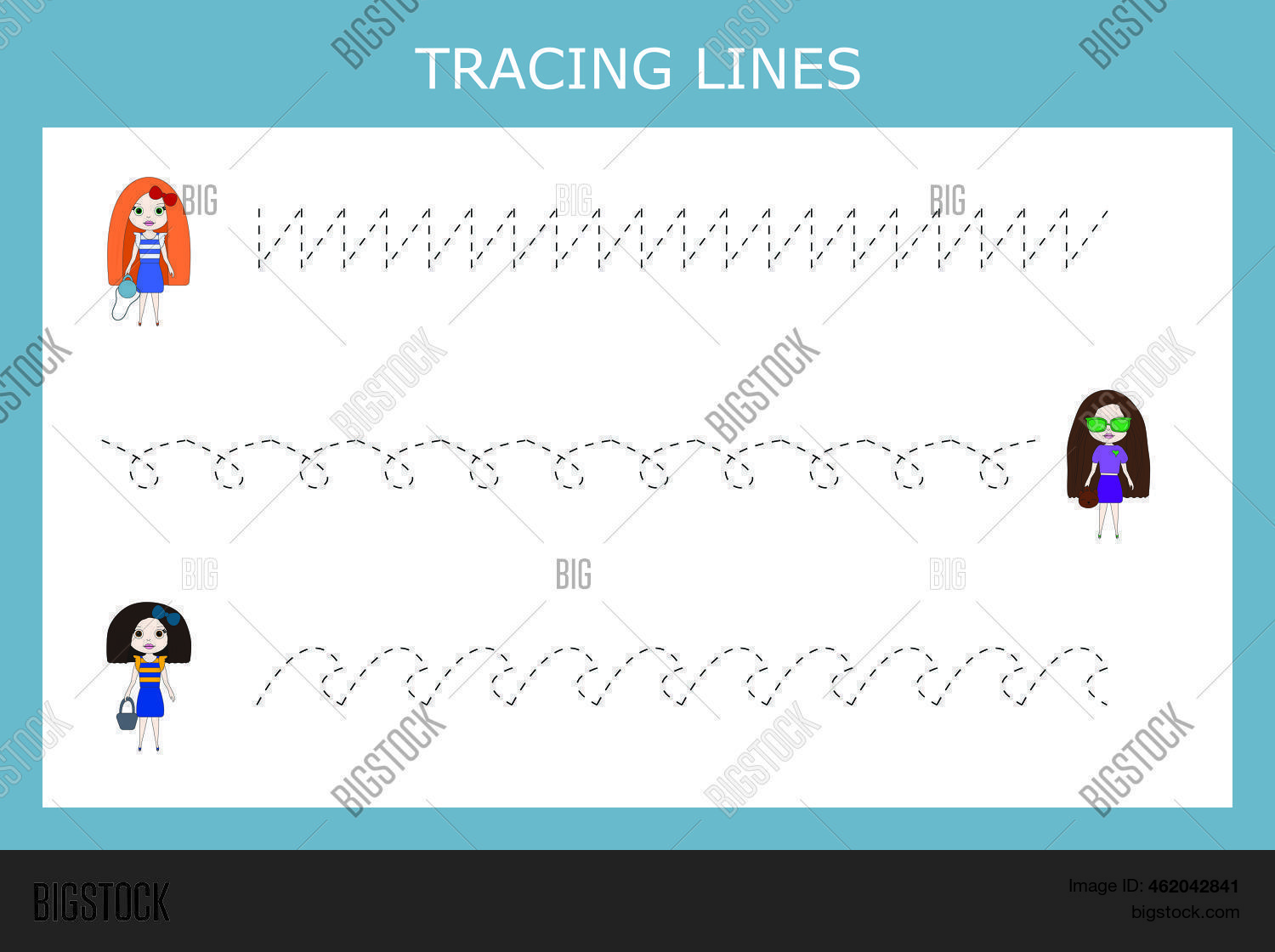 Tracing Lines Game Vector & Photo (Free Trial) | Bigstock