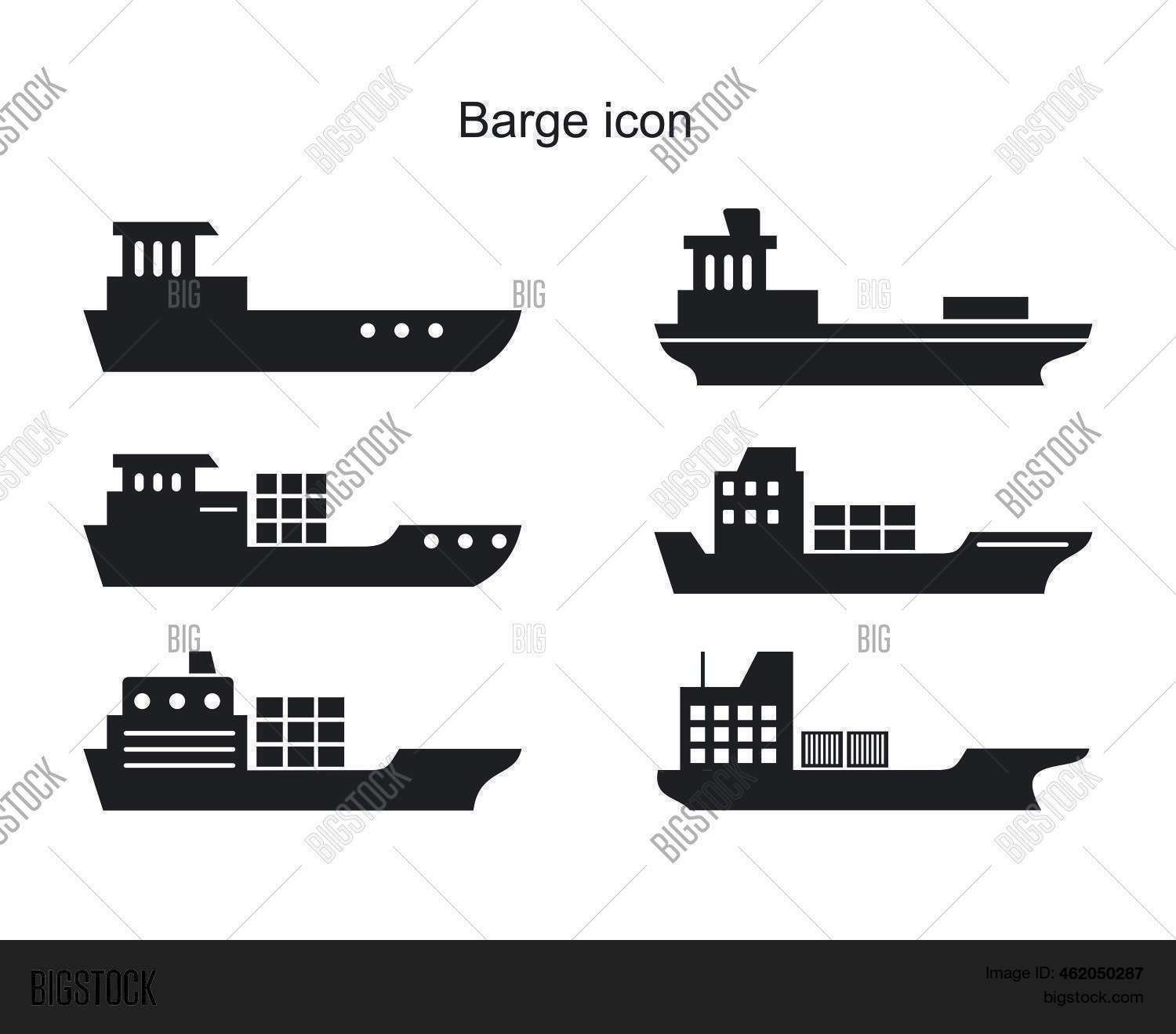 Barge Icon Template Vector & Photo (Free Trial) | Bigstock