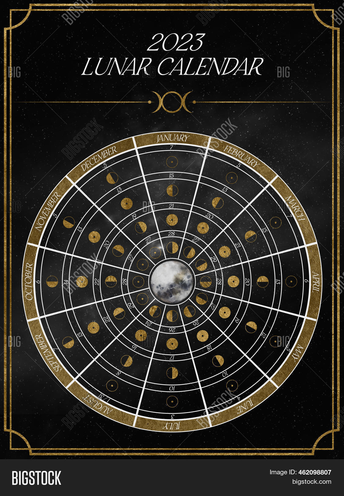 Round Lunar Calendar Image & Photo (Free Trial) | Bigstock