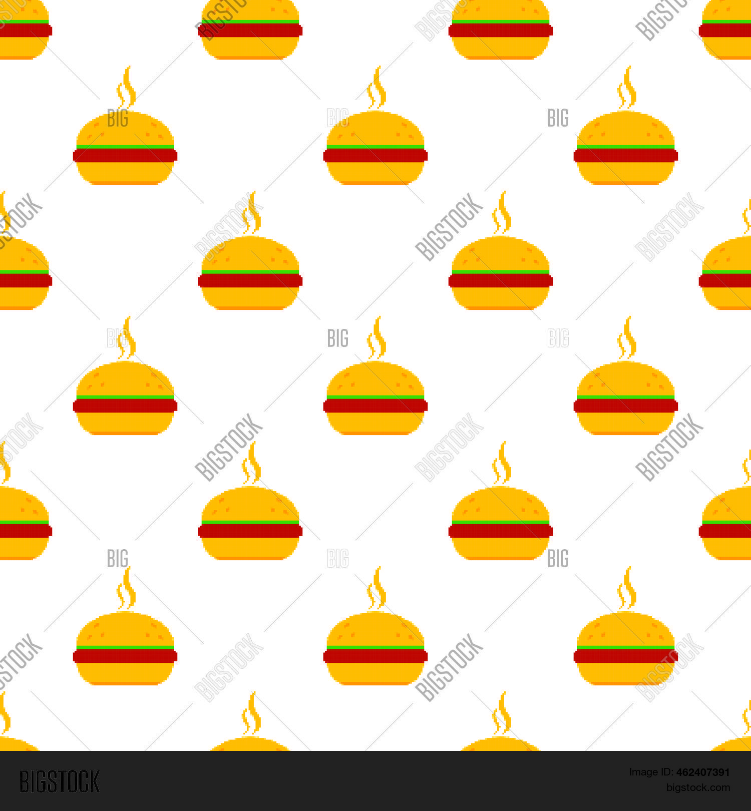 Pixel Burger Seamless Vector & Photo (Free Trial) | Bigstock