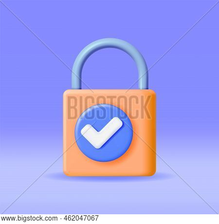 3d Padlock Approved Vector & Photo (Free Trial) | Bigstock