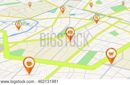 Road Map Gps Vector & Photo (Free Trial) | Bigstock