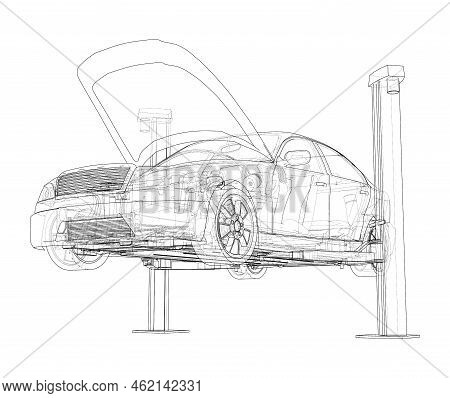 Car Lift Stand Tower Vector & Photo (Free Trial) | Bigstock