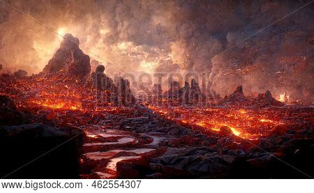 Lava Cracks Earth View Image & Photo (Free Trial) | Bigstock