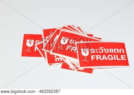 Red Fragile Stickers Image & Photo (Free Trial) | Bigstock