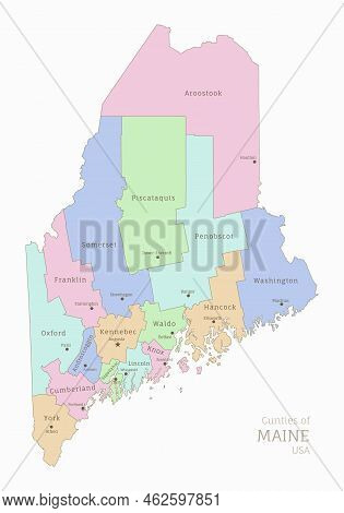 Counties Maine, Vector & Photo (Free Trial) | Bigstock