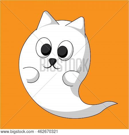 Cute Ghost Cat. Draw Vector & Photo (Free Trial) | Bigstock