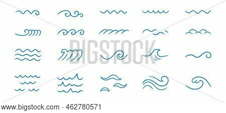 Wave Sea Line Doodle Vector & Photo (Free Trial) | Bigstock