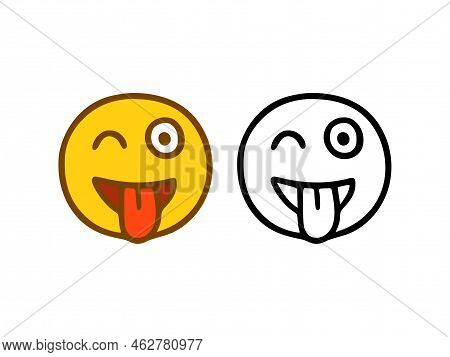 Emoticon Shows Tongue Vector & Photo (Free Trial) | Bigstock