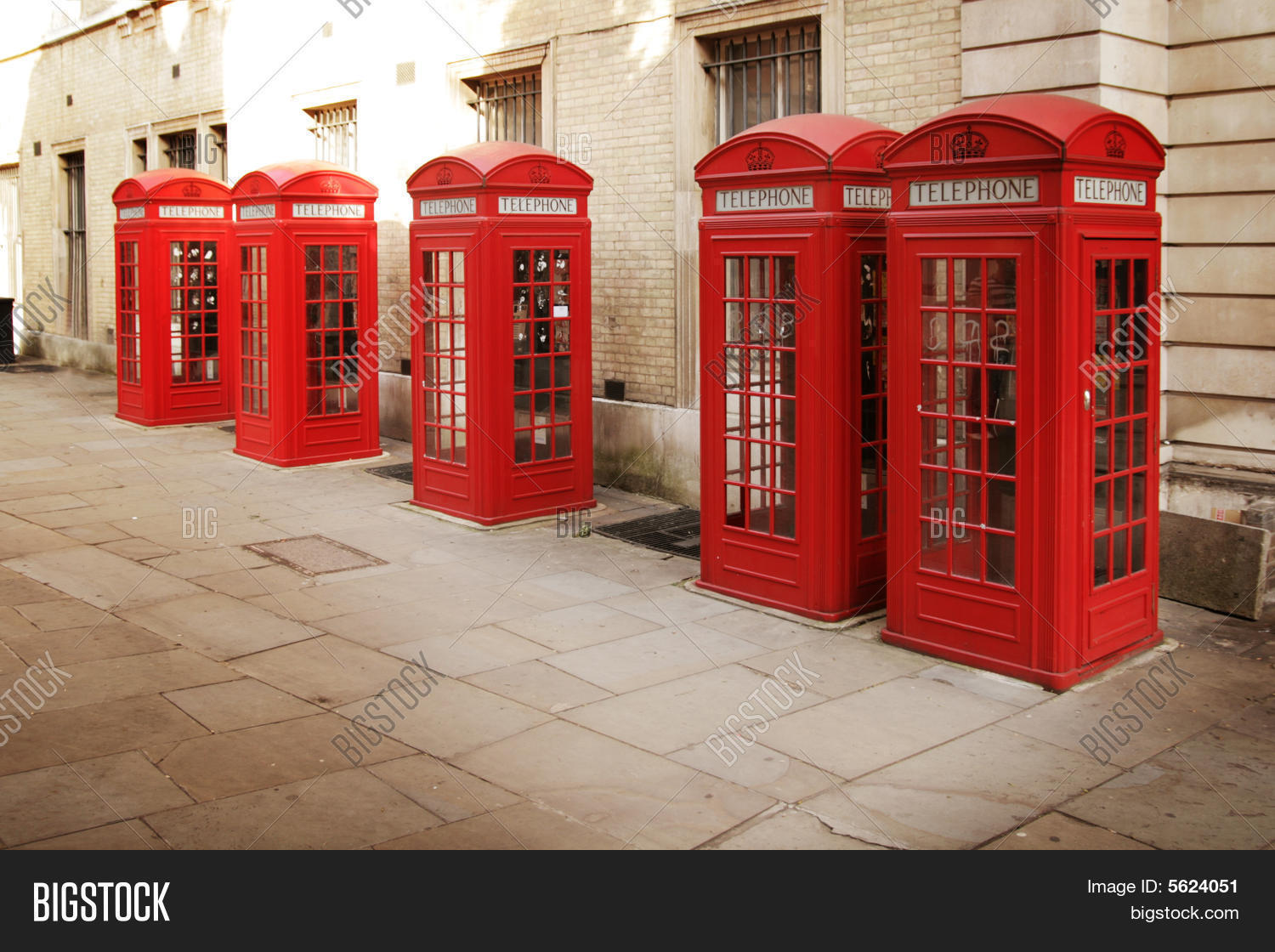 Row Red Phone Boothes Image & Photo (Free Trial) | Bigstock