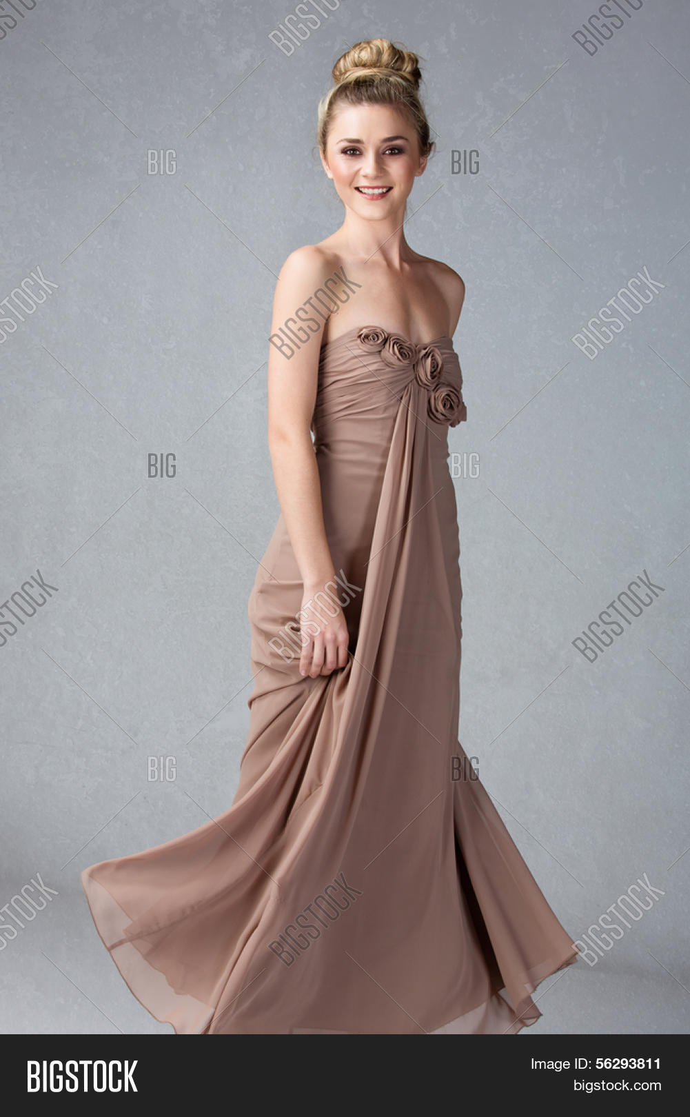 Young Woman Long Dress Image & Photo (Free Trial) | Bigstock