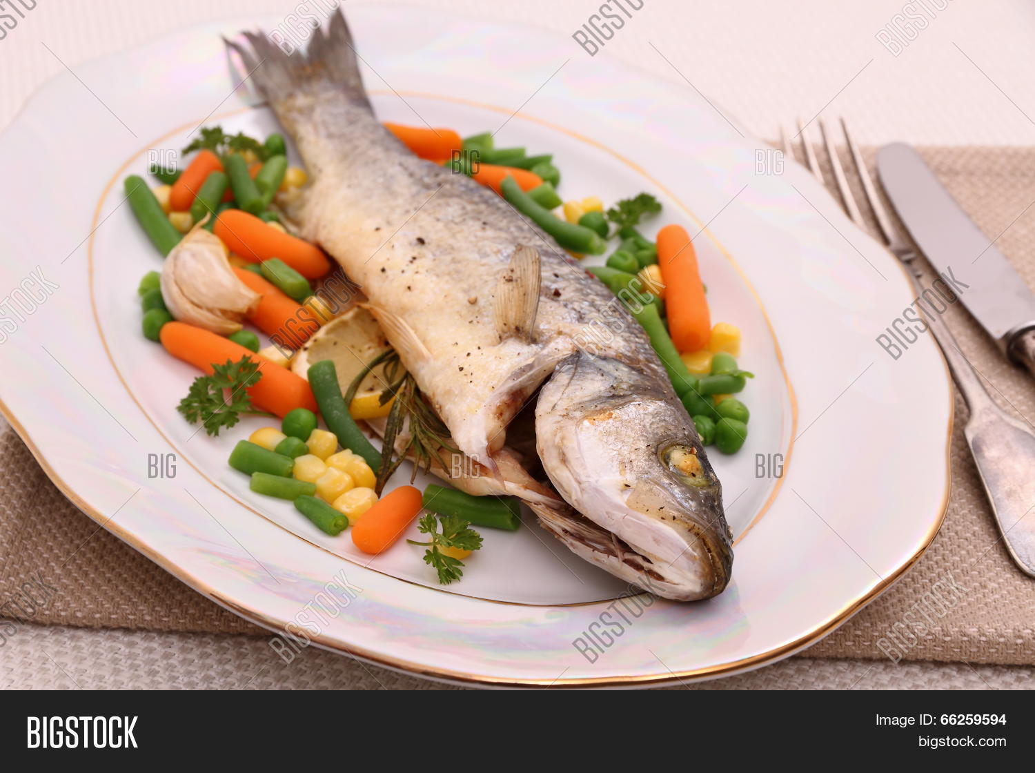 Grilled Whole Sea Bass Image And Photo Free Trial Bigstock