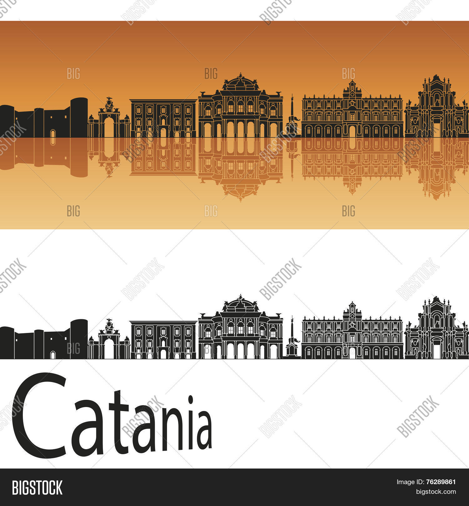Catania Skyline Vector & Photo (Free Trial) | Bigstock