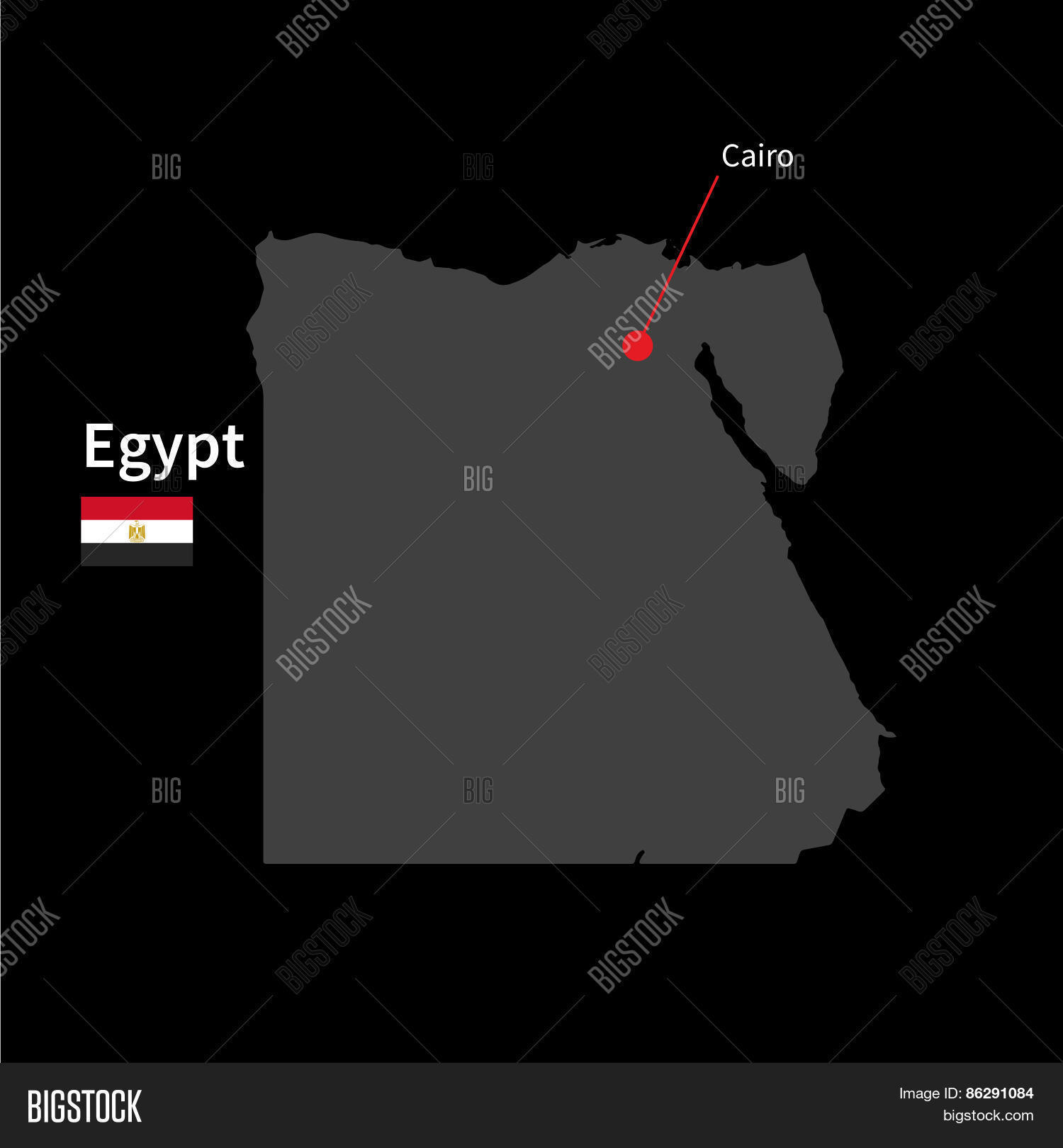 Detailed Map Egypt Vector & Photo (Free Trial) | Bigstock