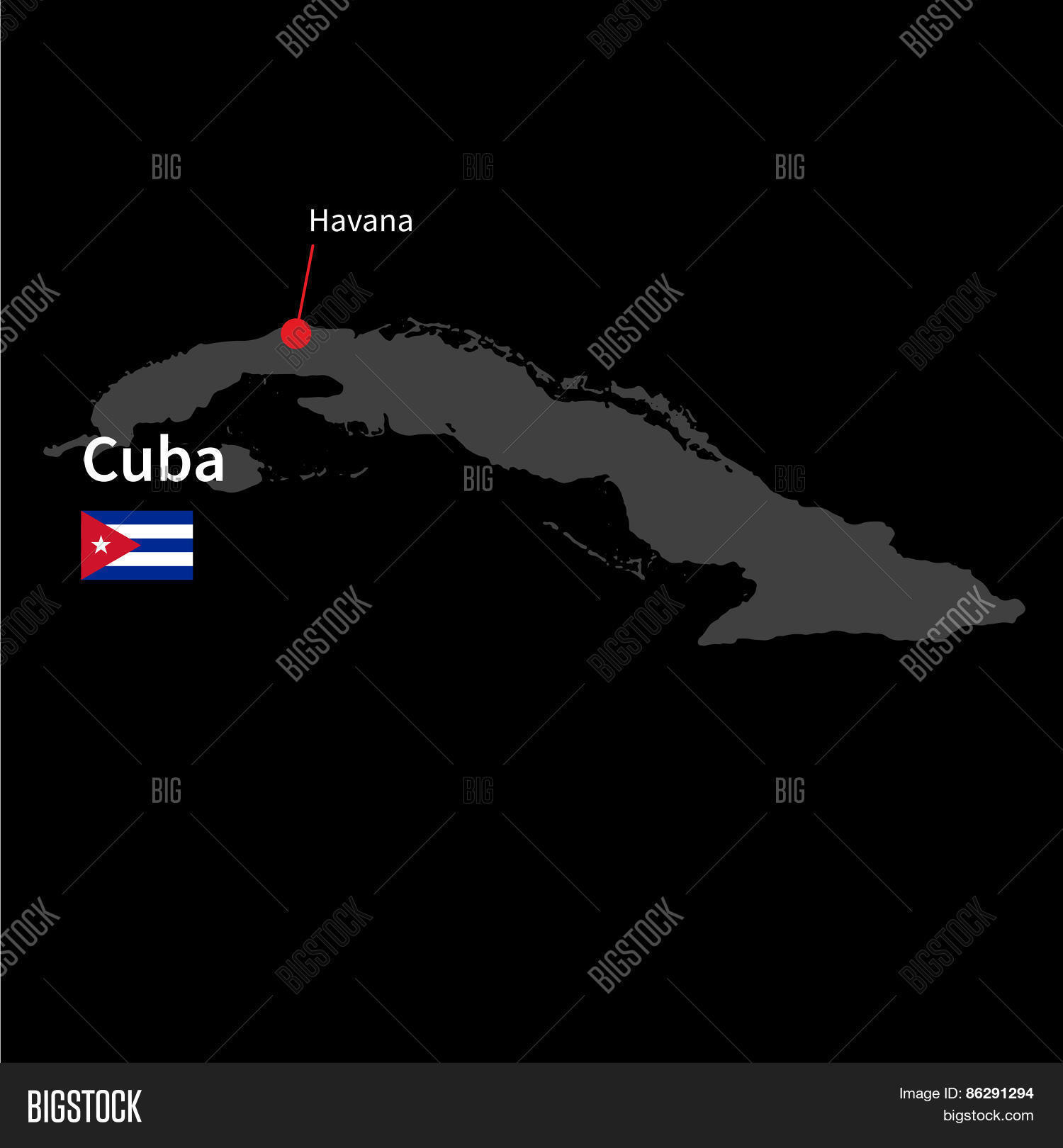 Detailed Map Cuba Vector & Photo (Free Trial) | Bigstock