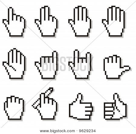 Pixel Hands Vector & Photo (Free Trial) | Bigstock