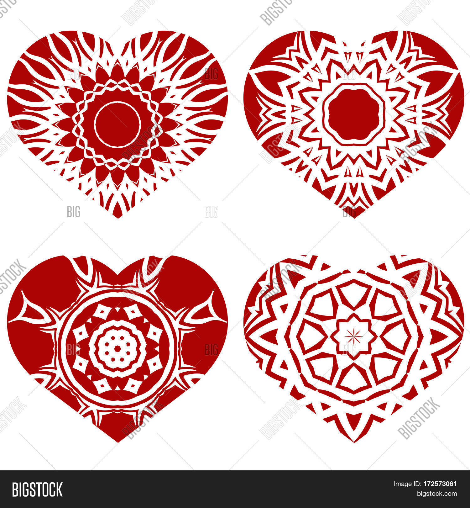 Romantic Red Heart Set Image & Photo (Free Trial) | Bigstock