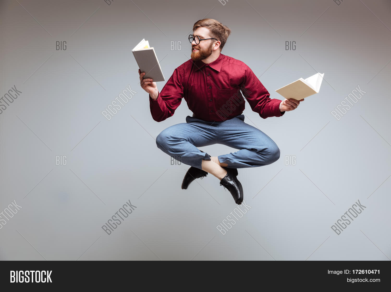 Male Nerd Jumping Image & Photo (Free Trial) | Bigstock