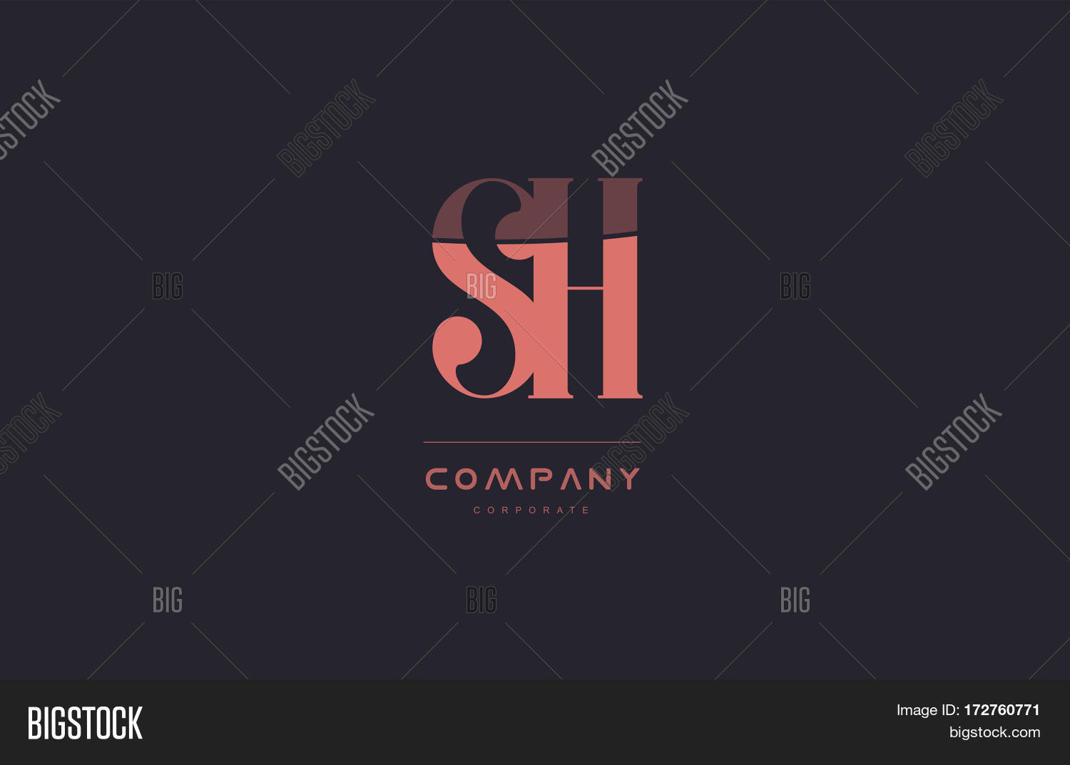 Sh S H Pink Vintage Vector & Photo (Free Trial) | Bigstock