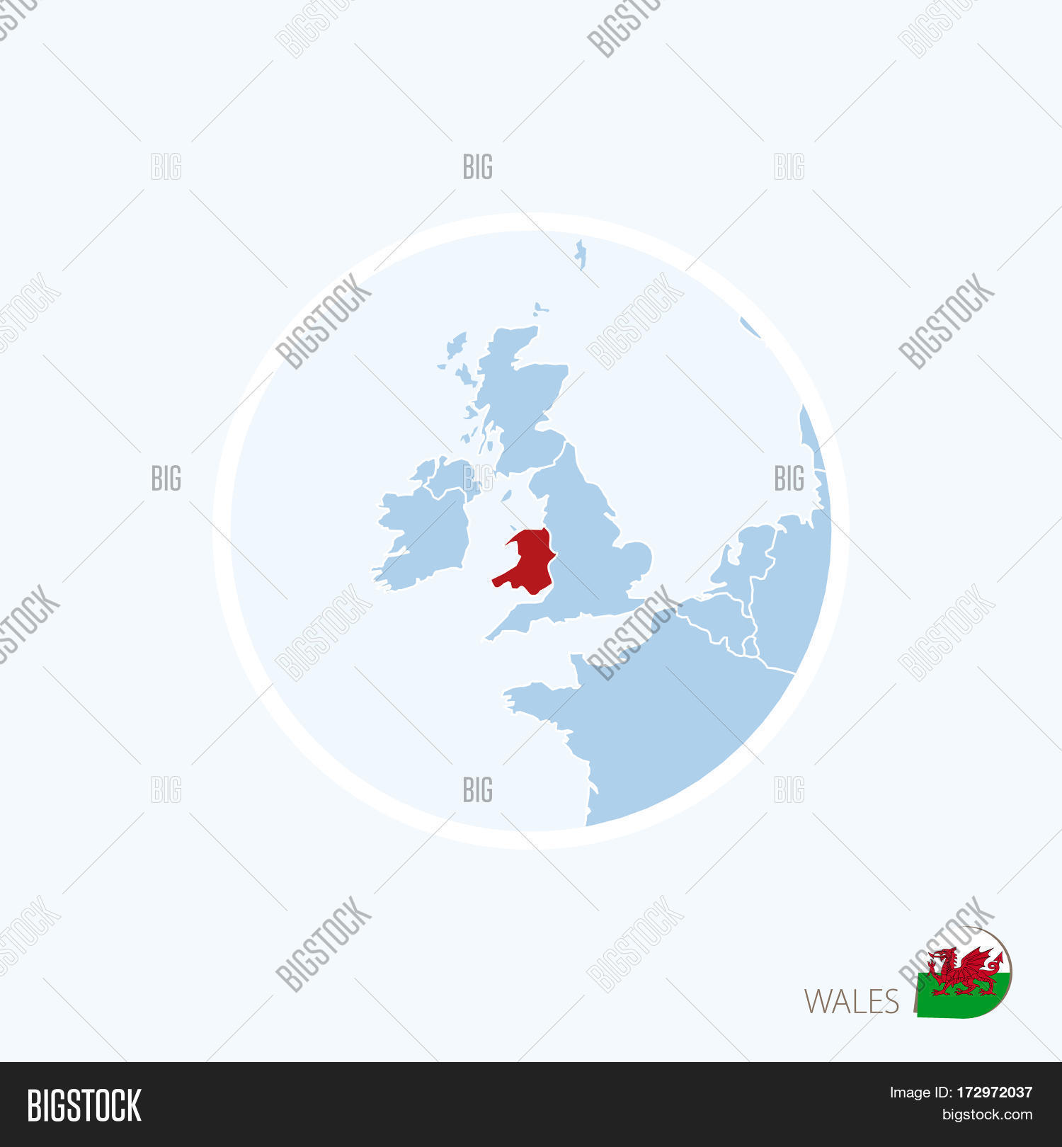 Map Icon Wales. Blue Vector & Photo (Free Trial) | Bigstock