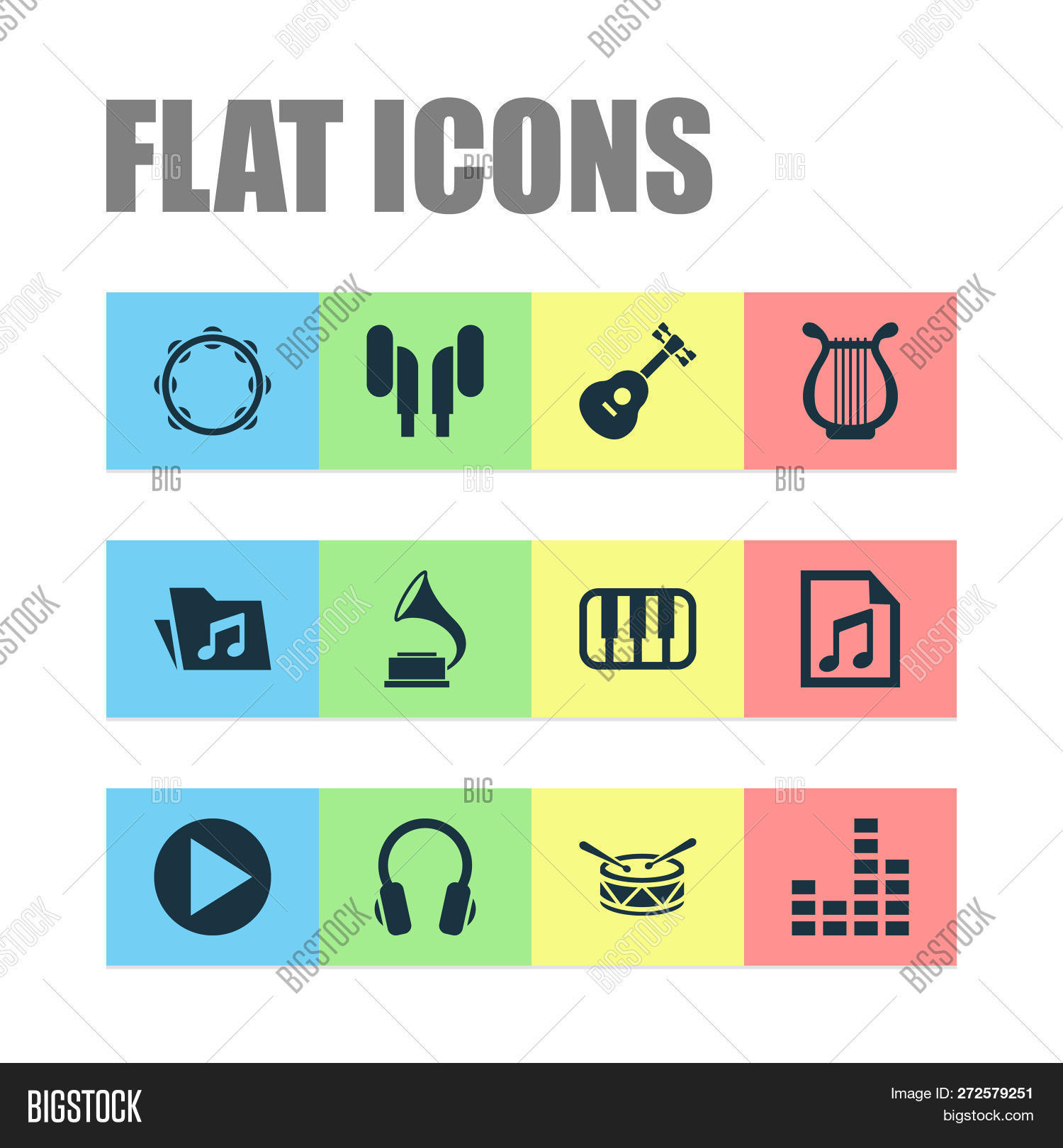 Audio Icons Set Play, Image & Photo (Free Trial) | Bigstock