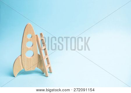 Rocket Ladder On Blue Image & Photo (Free Trial) | Bigstock