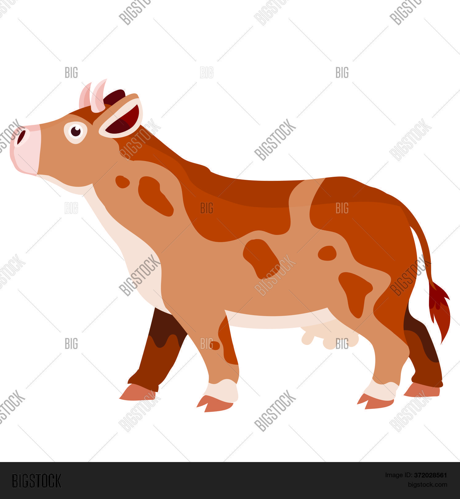 Brown Cow Farm, Flat Vector & Photo (Free Trial) | Bigstock