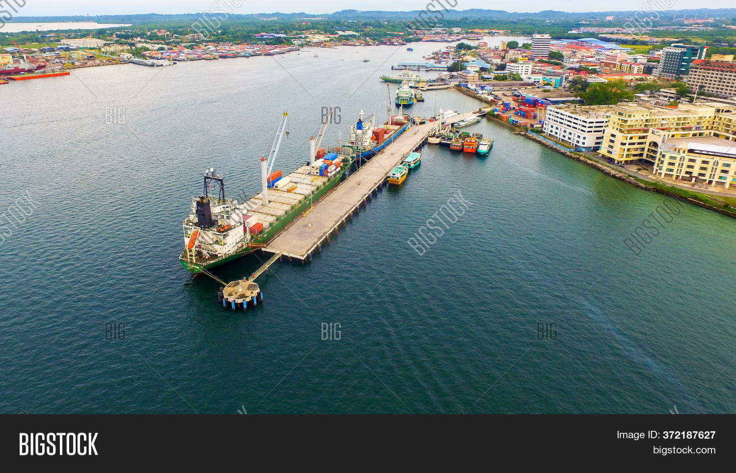 Aerial View Busy Port Image & Photo (Free Trial) | Bigstock