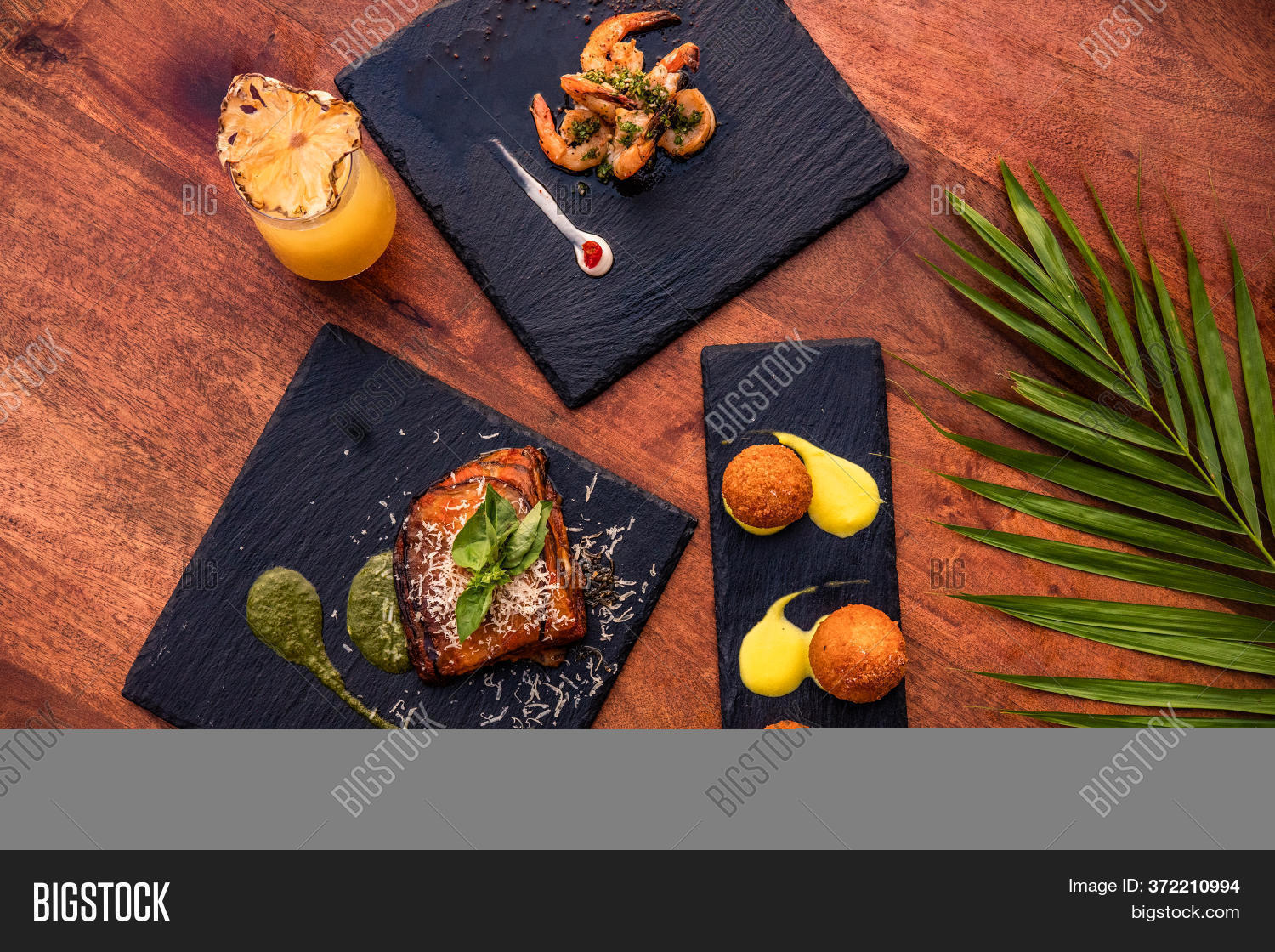 Flat Lay 3 Dishes Image & Photo (Free Trial) | Bigstock
