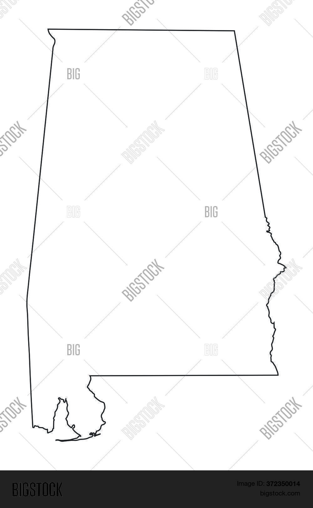 Alabama Al State Map Vector & Photo (Free Trial) | Bigstock