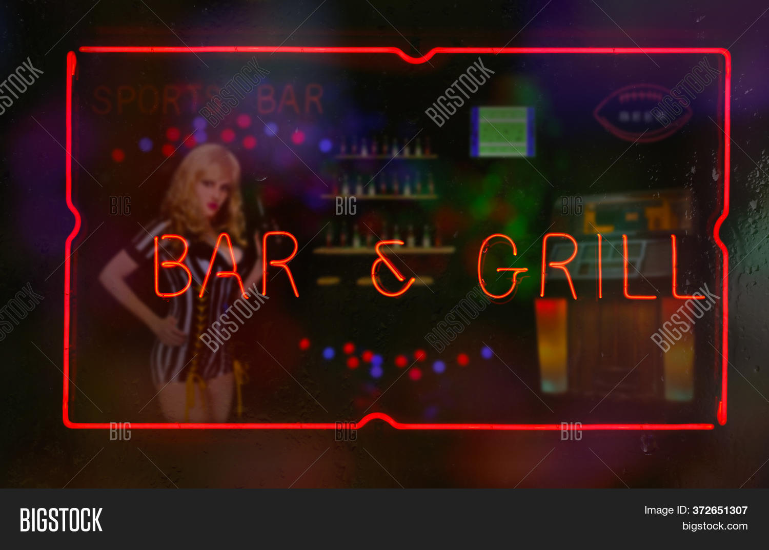 Neon Bar Grill Sign Image & Photo (Free Trial) | Bigstock