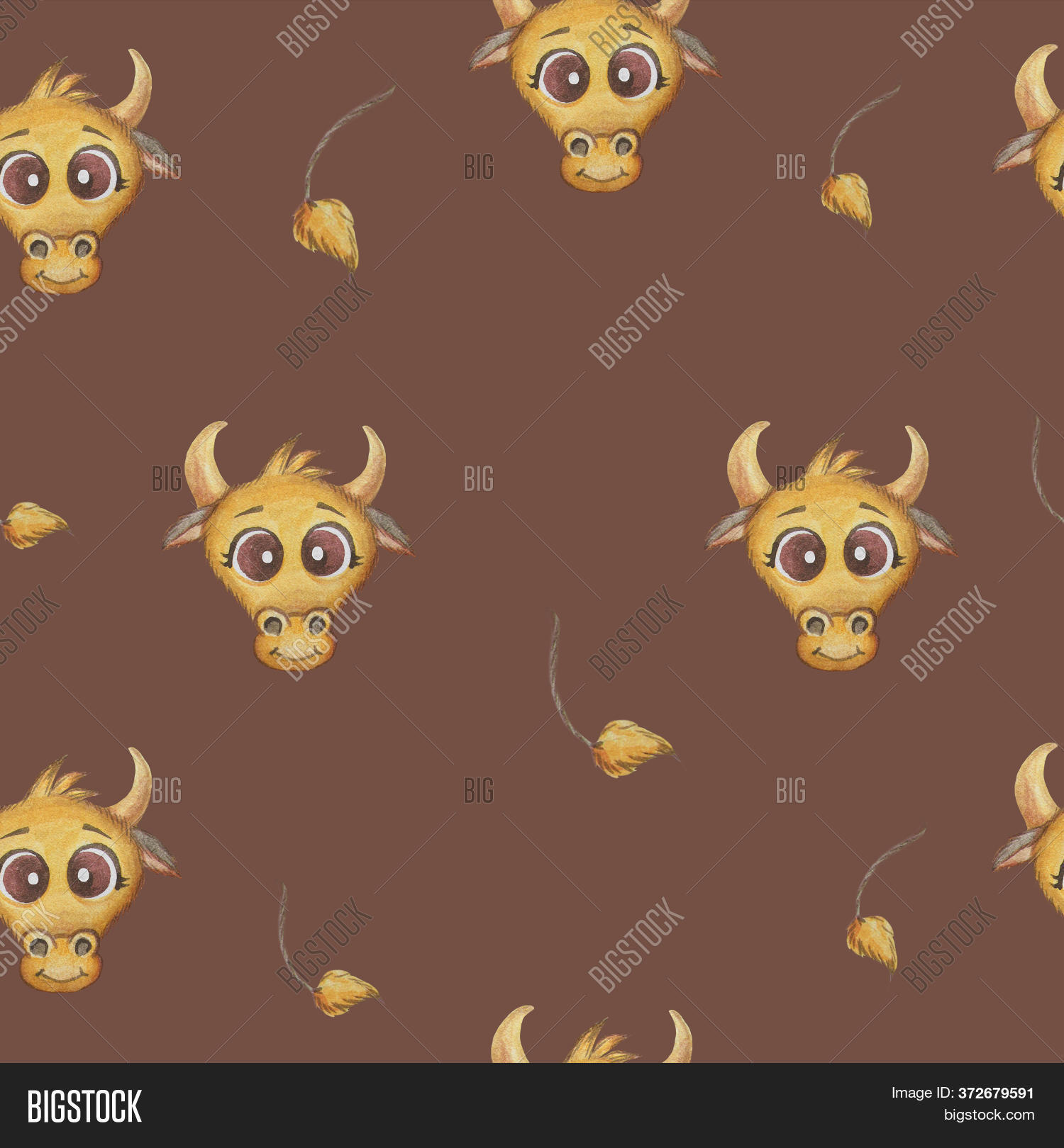 Seamless Pattern Bull Image & Photo (Free Trial) | Bigstock