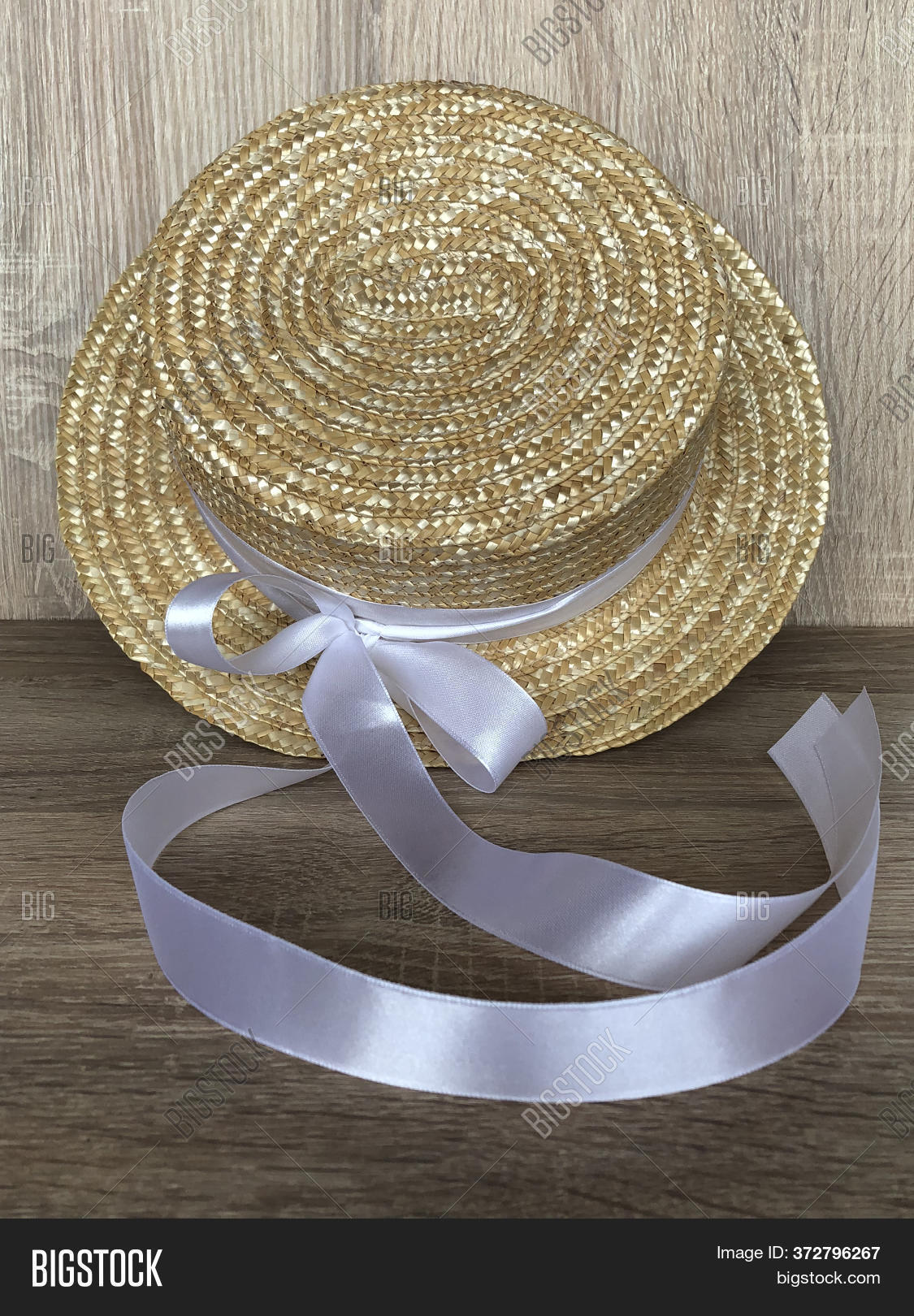 Canotier Hat White Bow Image & Photo (Free Trial) | Bigstock