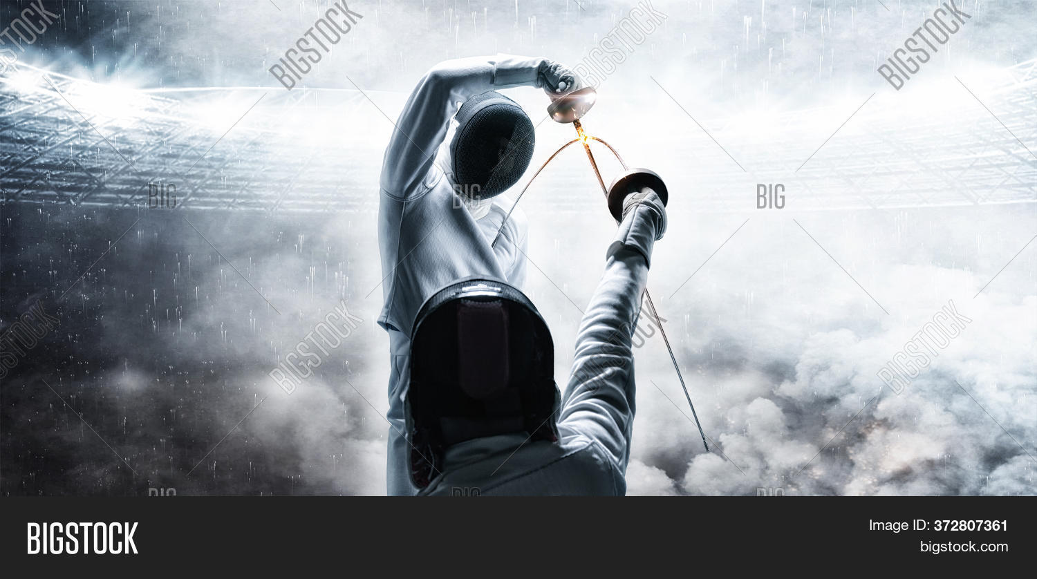 Portrait Two Fencers Image & Photo (Free Trial) | Bigstock