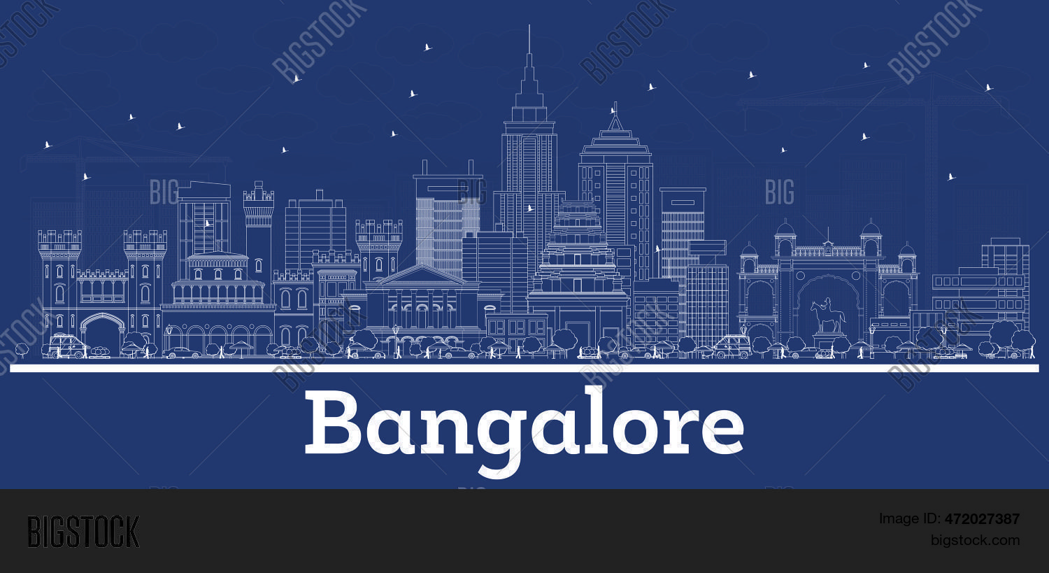 Outline Bangalore Vector & Photo (Free Trial) | Bigstock