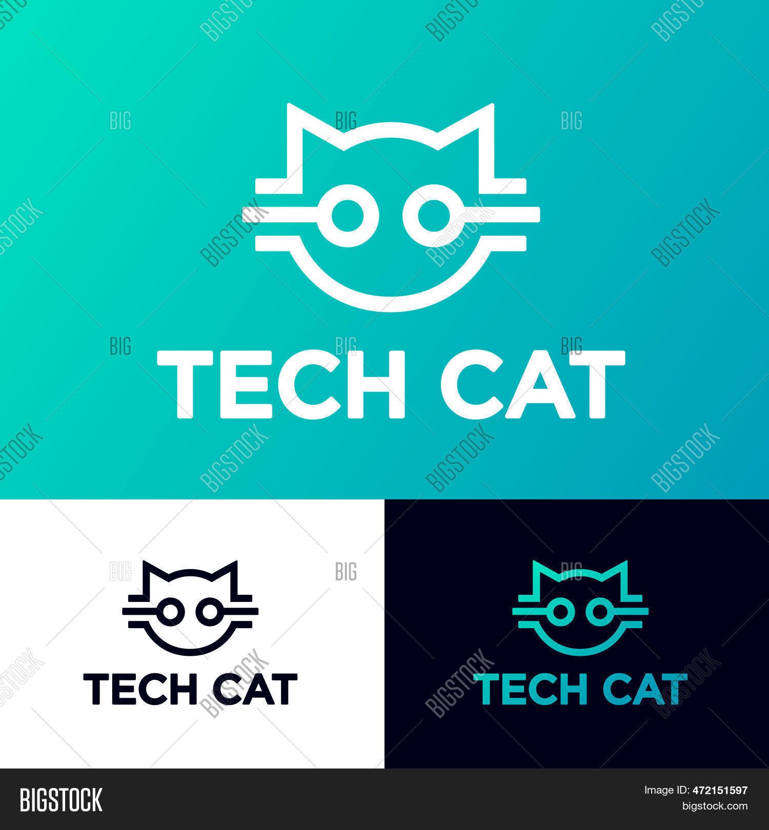 Technical Cat Logo. Vector & Photo (Free Trial) | Bigstock