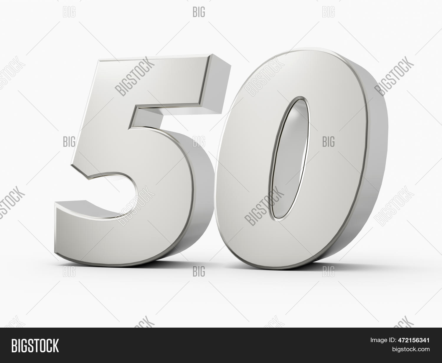 Silver 3d Numbers 50 Image & Photo (Free Trial) | Bigstock