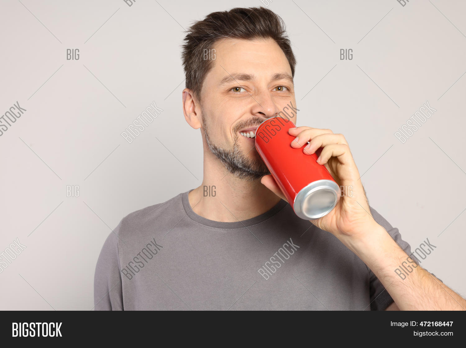 Happy Man Drinking Tin Image & Photo (Free Trial) | Bigstock