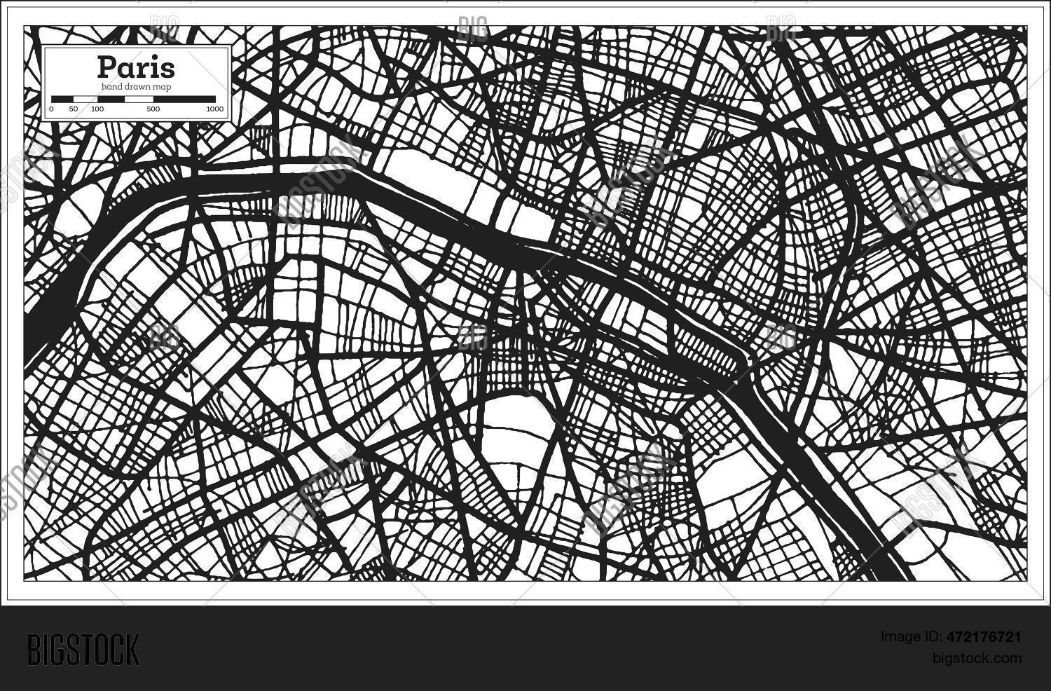 Paris France City Map Vector & Photo (Free Trial) | Bigstock