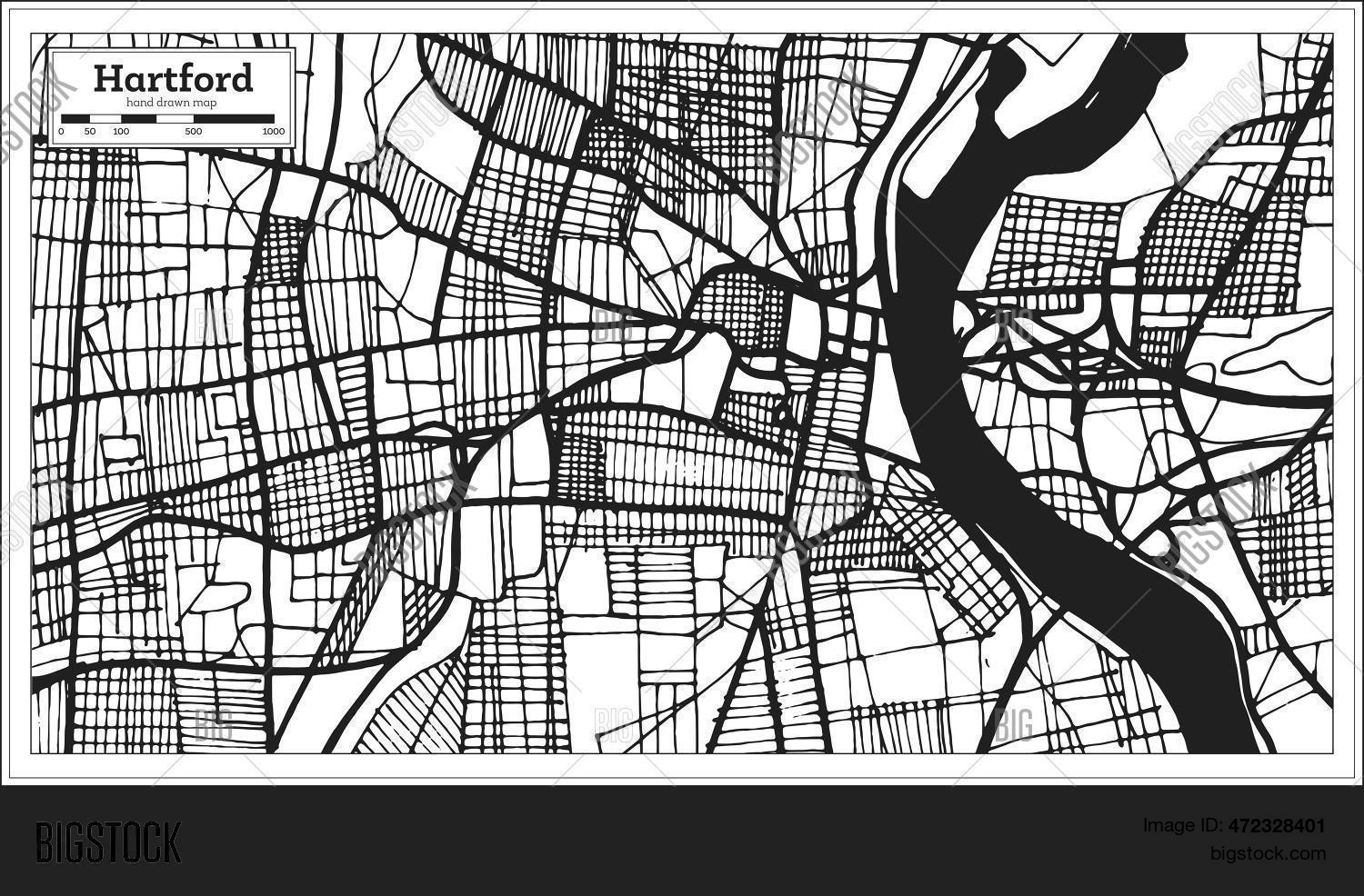 Hartford Usa City Map Vector & Photo (Free Trial) | Bigstock