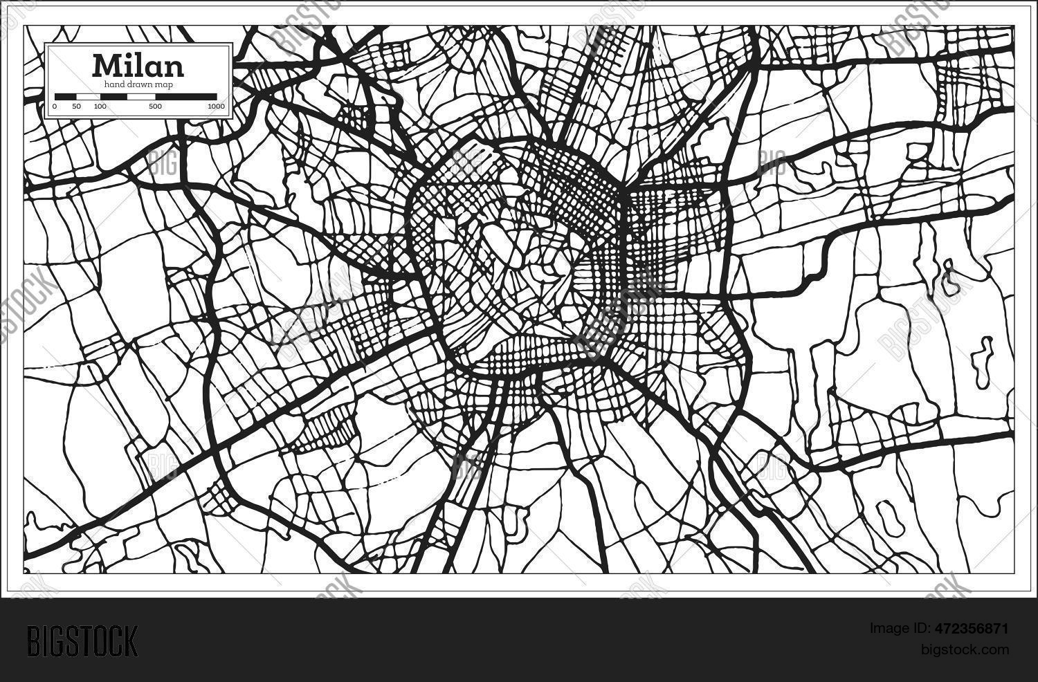 Milan Italy City Map Vector & Photo (Free Trial) | Bigstock